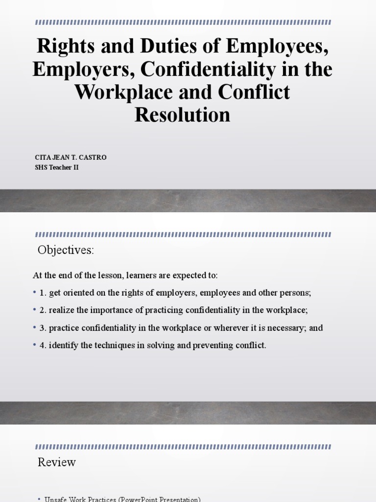 Confidentiality in The Workplace | PDF | Employment | Confidentiality