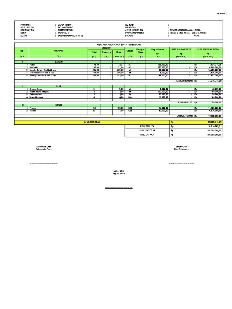 RAB PAVING DSN Pekuwon RT 06 Rev 2 | PDF