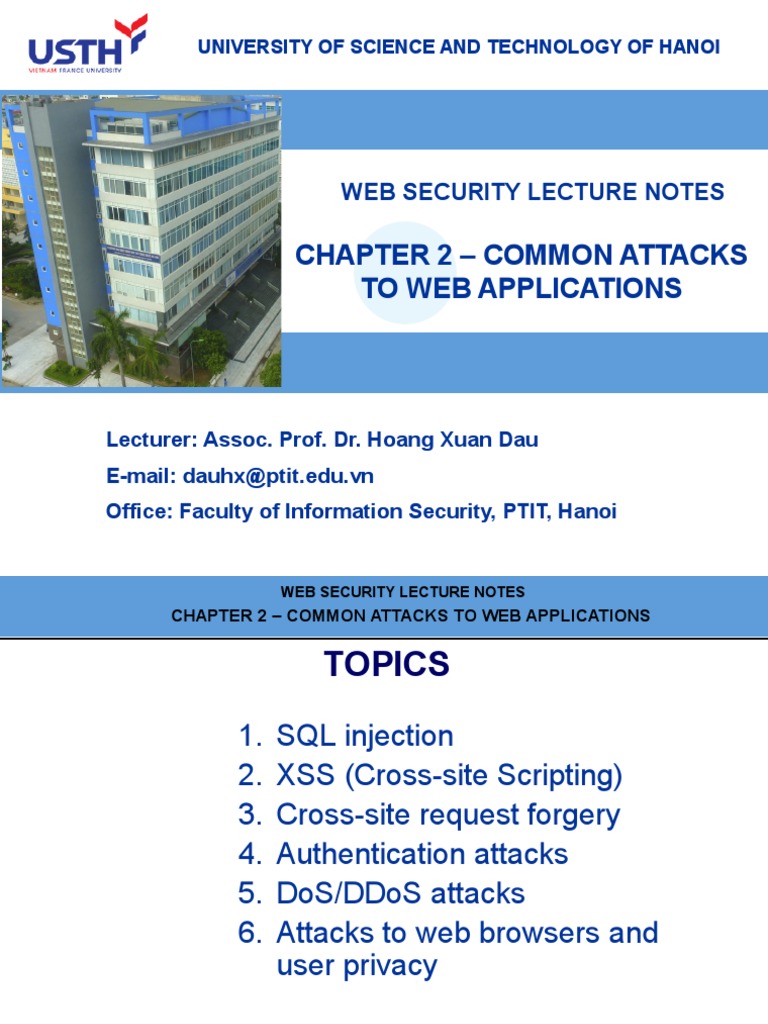 DauHoang WebSecurity Chapter 2 Web Common Attacks PDF | PDF | World Wide Web | Internet & Web