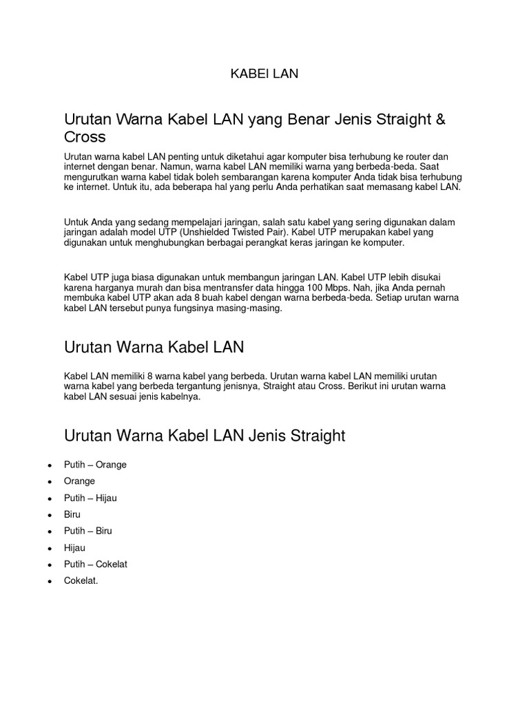 KABEl LAN | PDF