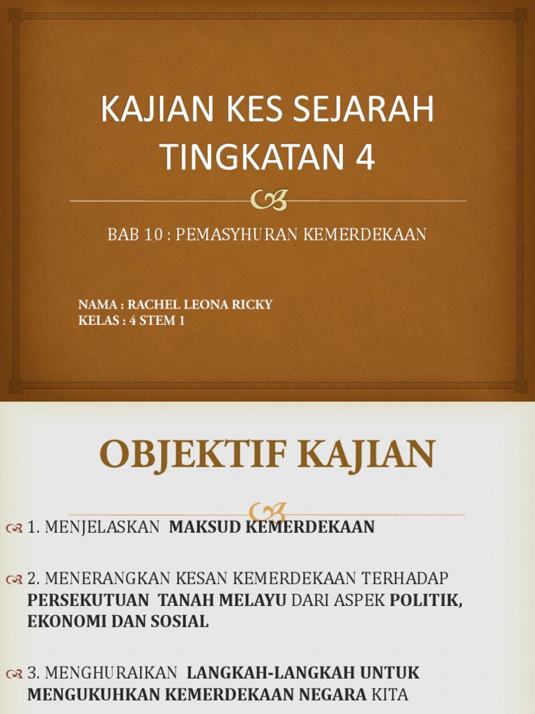 Kajian Kes Sejarah Tingkatan 4 Rachel | PDF