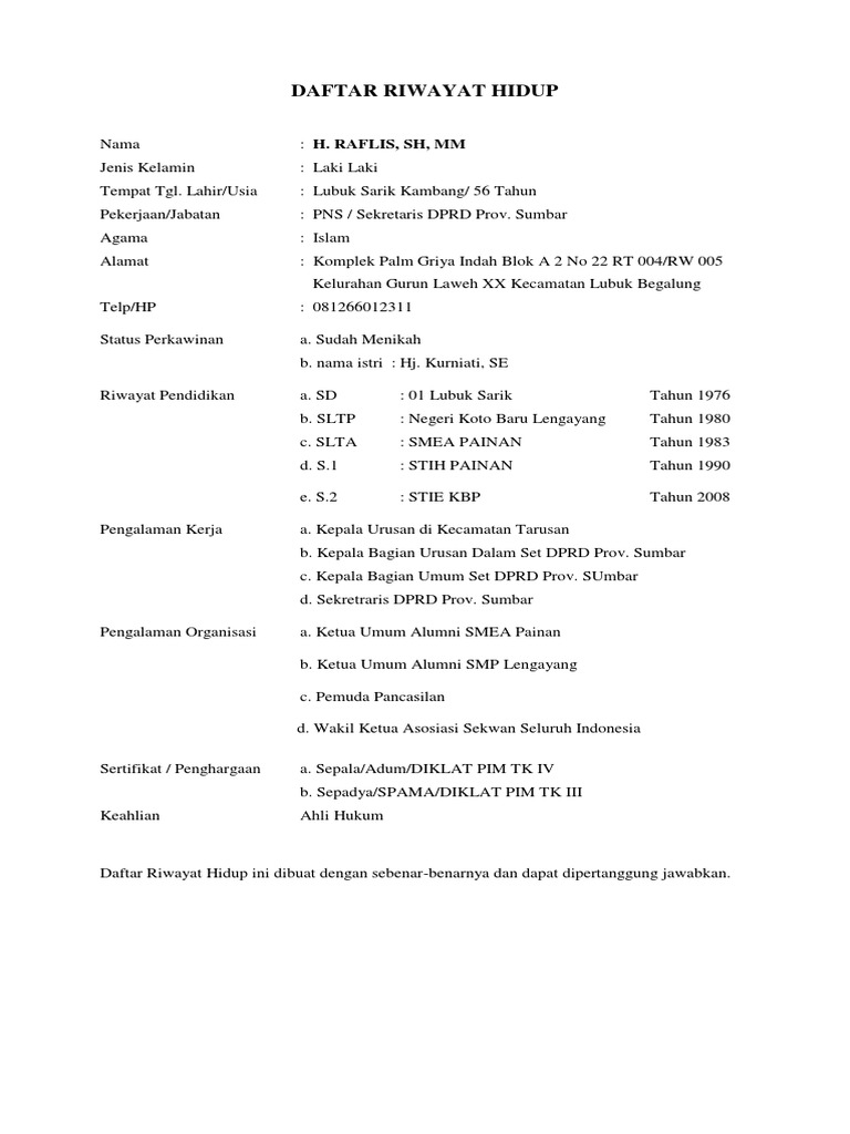 Profil Pejabat Struktural Set. DPRD Prov - Sumbar | PDF | Perjalanan