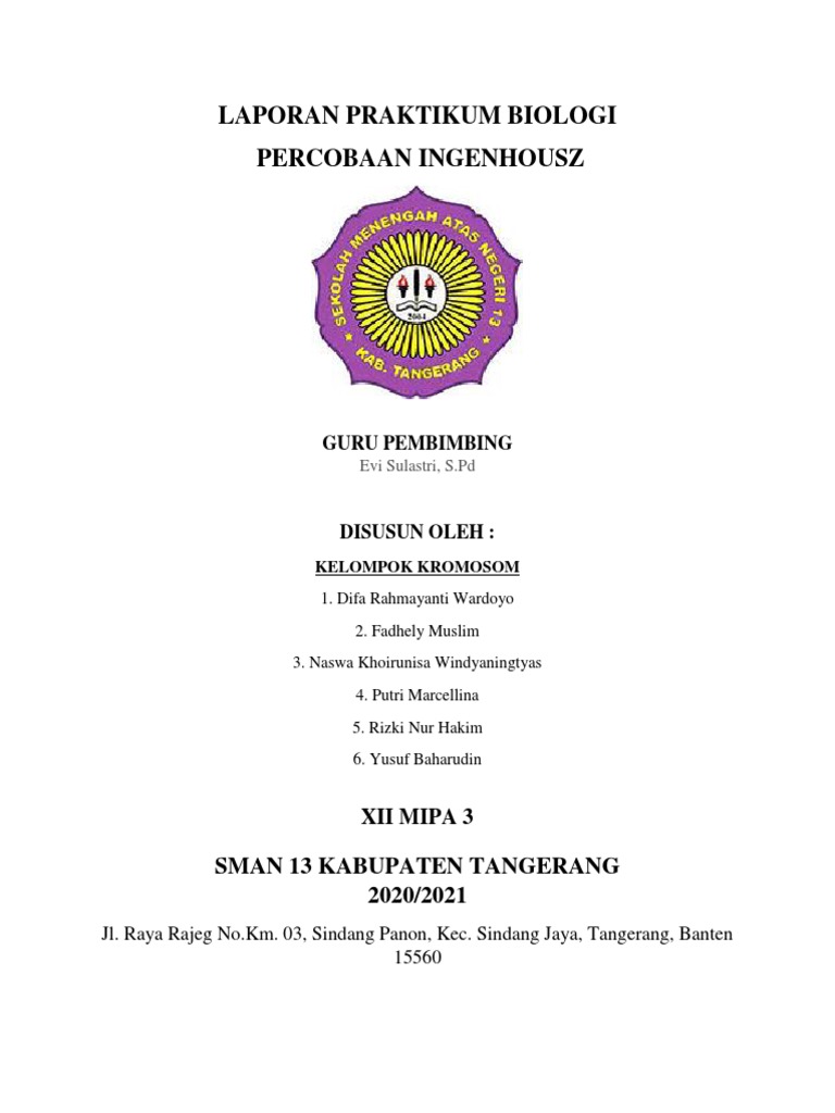 Laporan Praktikum Biologi Percobaan Ingenhousz | PDF | Sains & Matematika