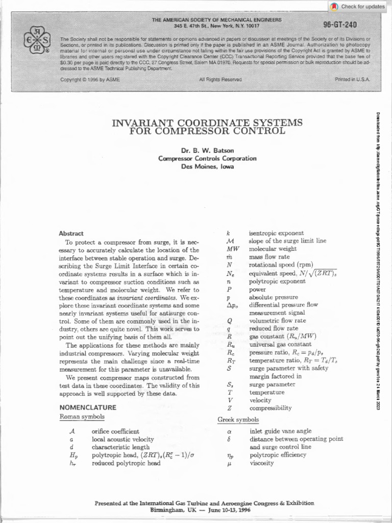 Invariant Coordinates Compressor | PDF | Reynolds Number | Equations