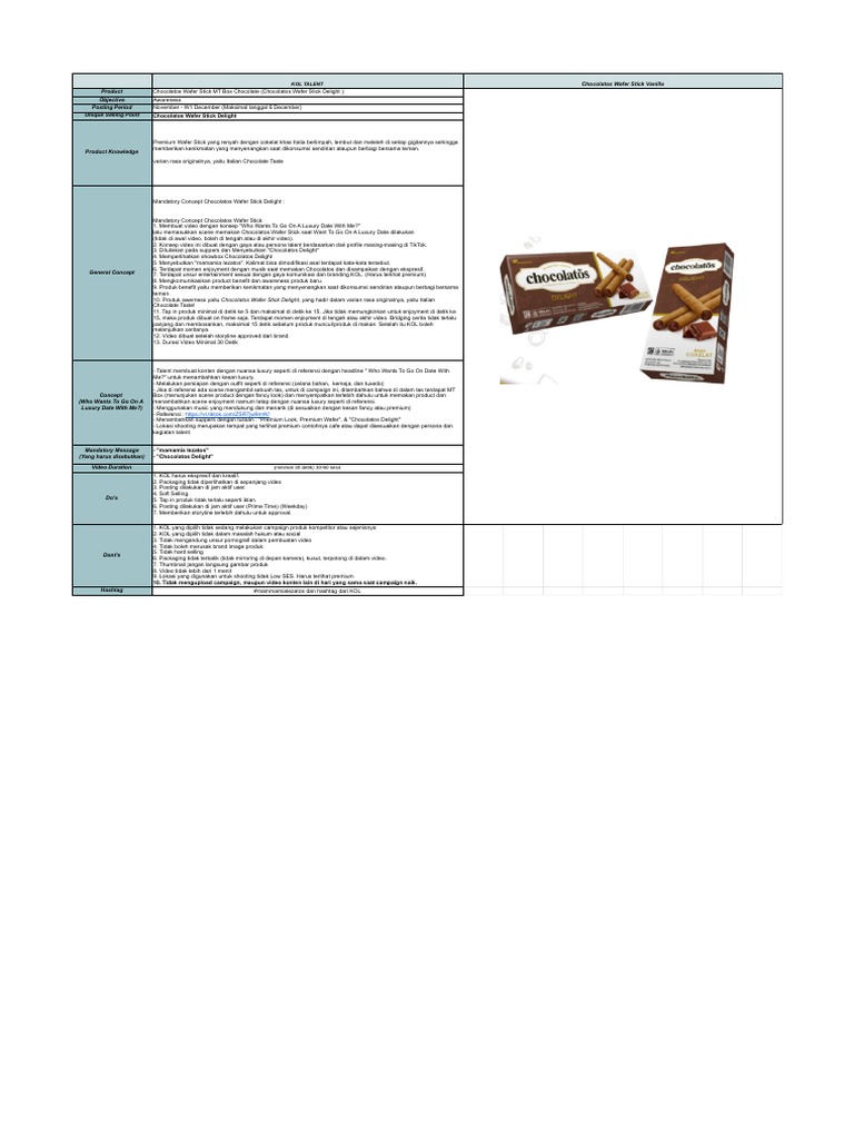 BRIEF MT BOX KONSEP - Who Wants To Go On A Luxury Date With Me | PDF