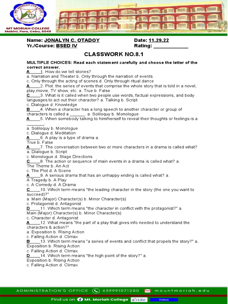 8.1 Jonalyn C. Otadoy | PDF | Monologue | Play (Theatre)