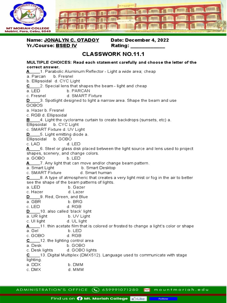1 Jonalyn C. Otadoy | PDF | Building Engineering | Electromagnetic Radiation