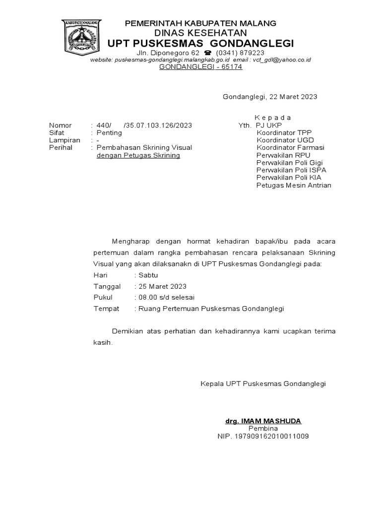 Pembahasan Skrining Visual Puskesmas | PDF