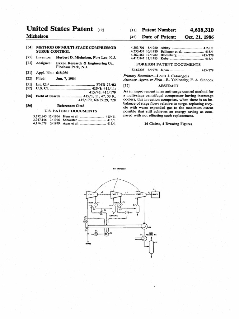 Compressor Surge Control Patent | PDF | Cracking (Chemistry) | Gases