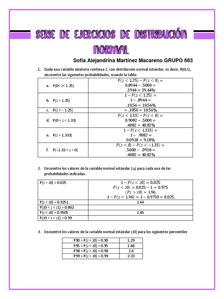 Tarea 4 Probabilidad 2 | PDF | Desviación Estándar | Distribución normal