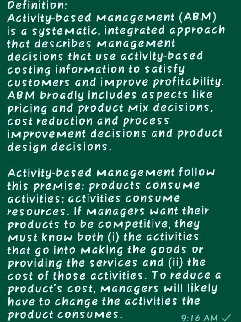 Activity Based Management PDF | PDF | Value Chain | Business