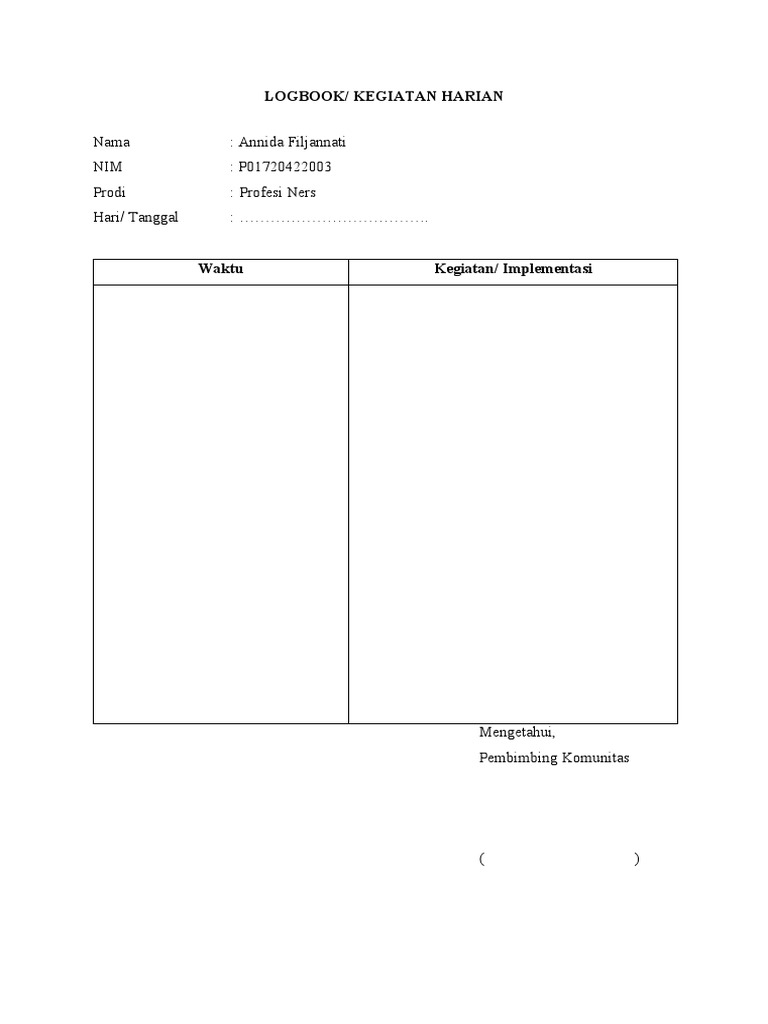Logbook Harian | PDF