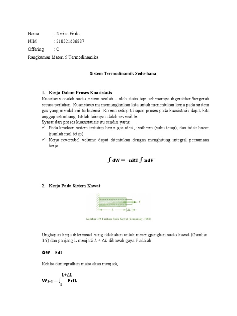 Tugas Materi 5 Termodinamika | PDF | Metode & Bahan Ajar | Sains ...