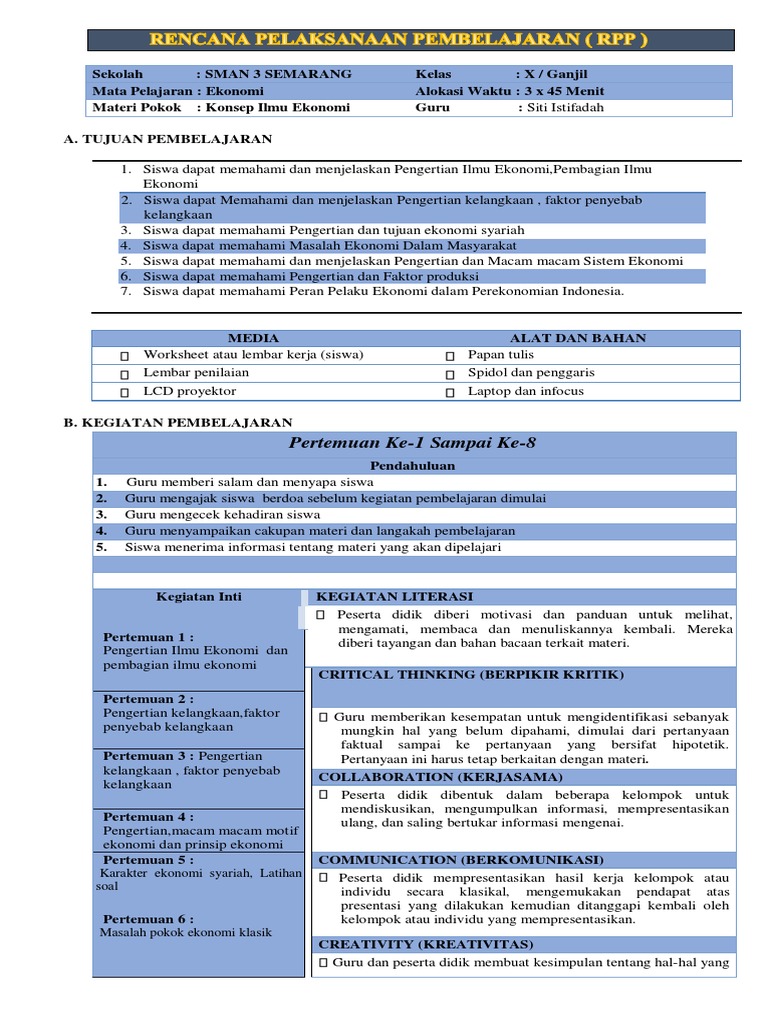 Contoh Pembuatan RPP | PDF