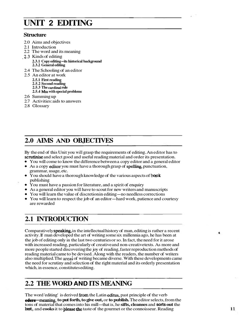 Unit 2 | Download Free PDF | Editing | Copy Editing