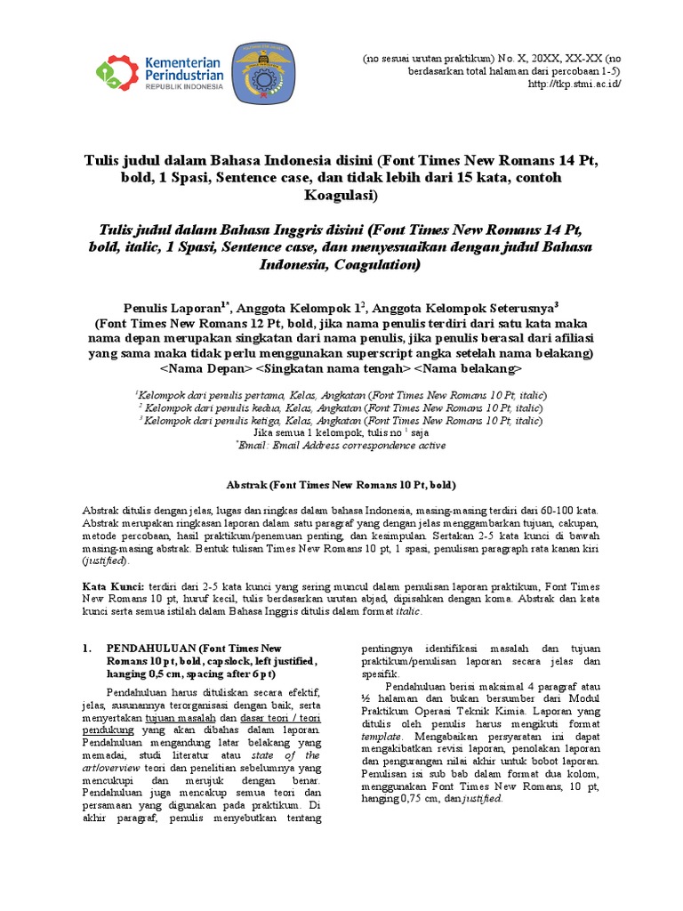 Template Laporan Praktikum OTK | PDF