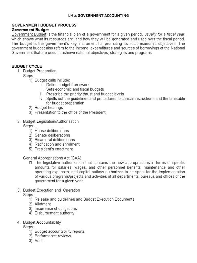 Government Acctg 2 | PDF | Expense | Budget