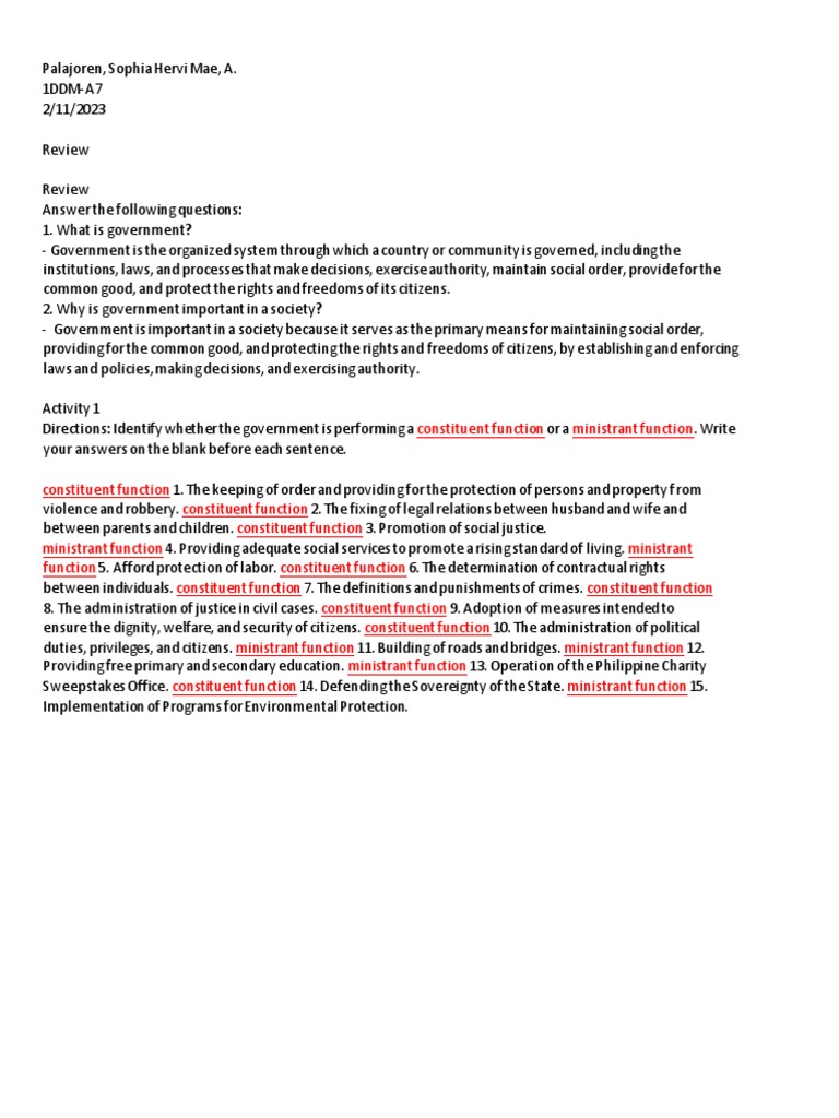 Understanding Government Functions | PDF | University