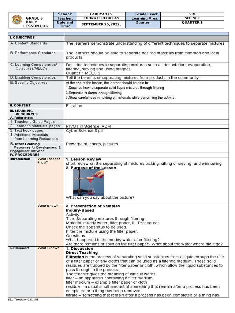 Science Week 6 | PDF | Filtration | Water