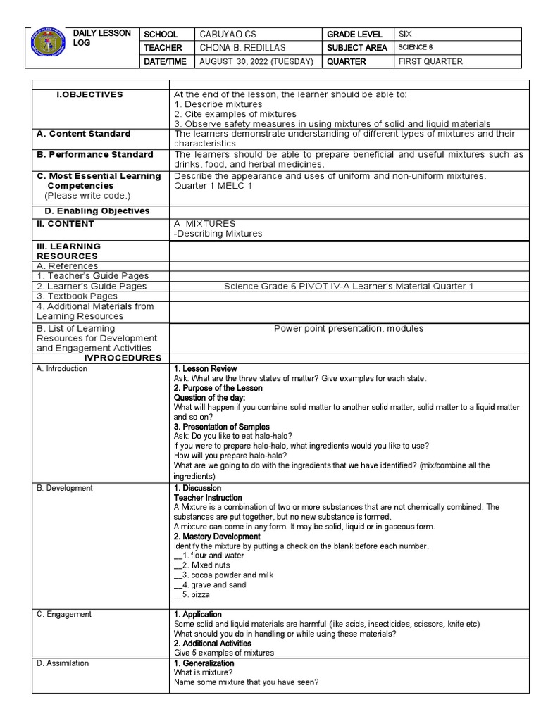 An Introduction to Mixtures: Describing Uniform and Non-Uniform ...