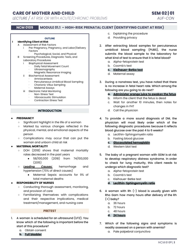 High-Risk Prenatal Care Overview | PDF | Pregnancy | Childbirth