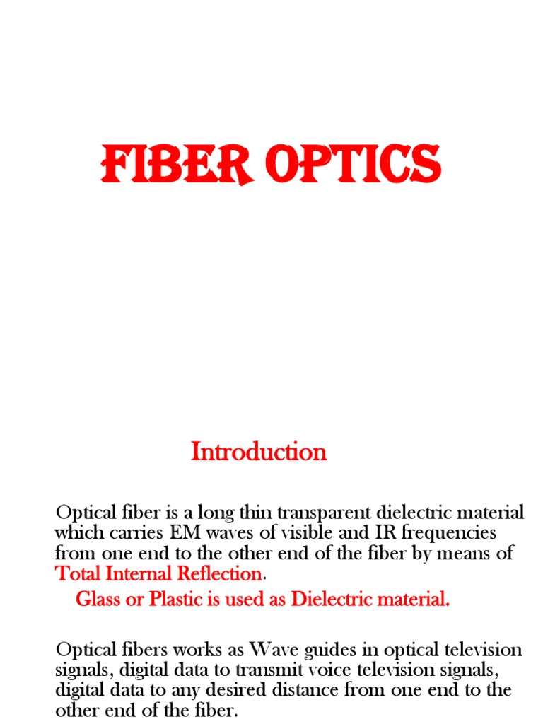 PHY110 Unit III Fiber Optics | PDF | Optical Fiber | Dispersion (Optics)