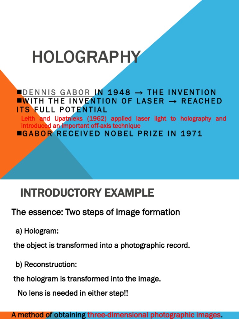 Hollography PHY110 Unit II | PDF | Holography | Atomic