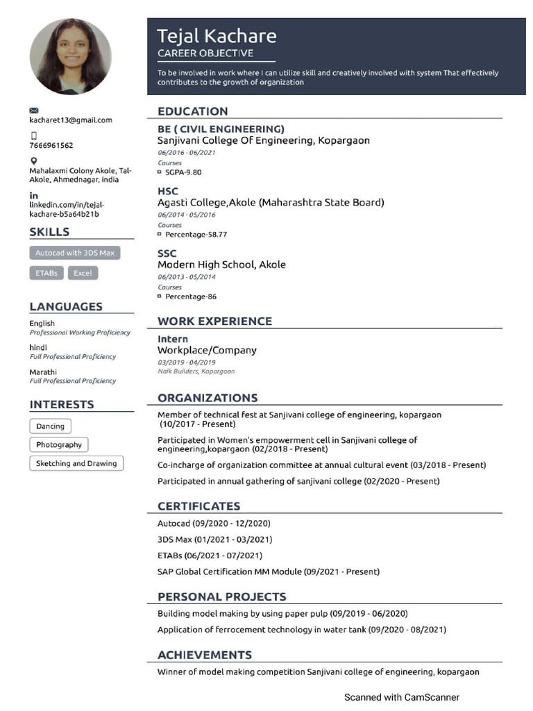 Tejal's Resume PDF | PDF