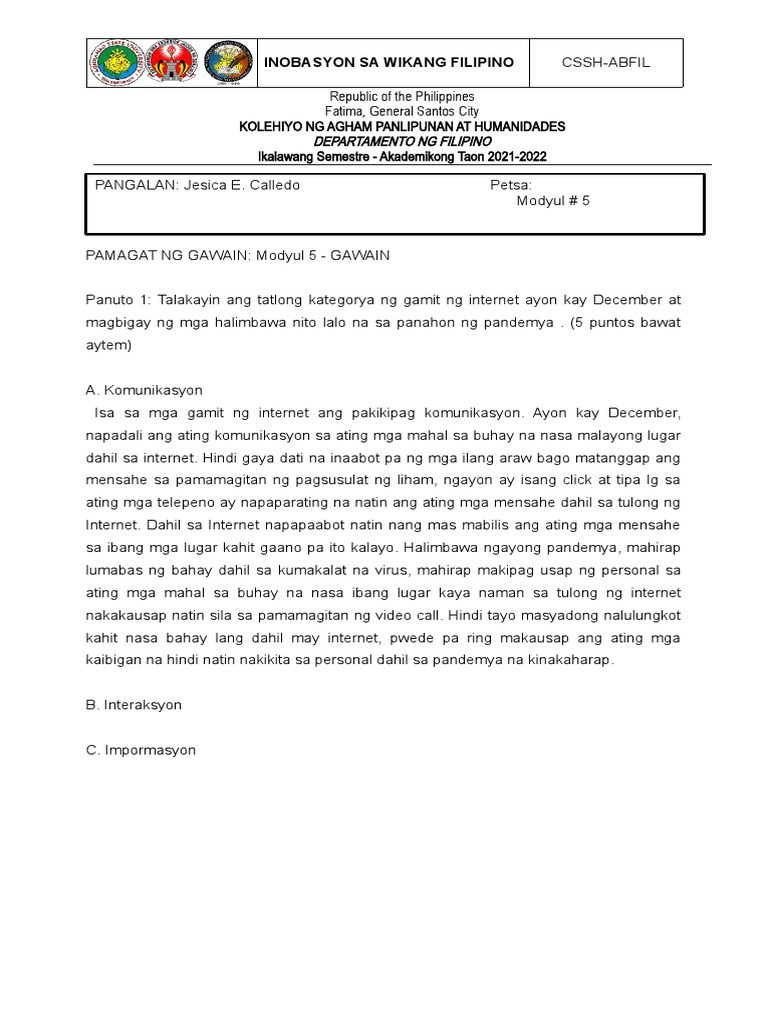 Gawain 5 Inobasyon | PDF