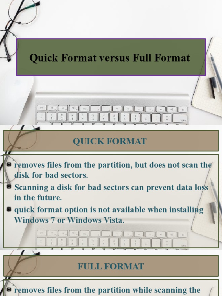 5.4 Quick Format Versus Full Format | PDF | Installation (Computer ...
