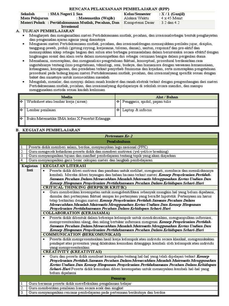 2.2 RPP I MTK Wajib X | PDF