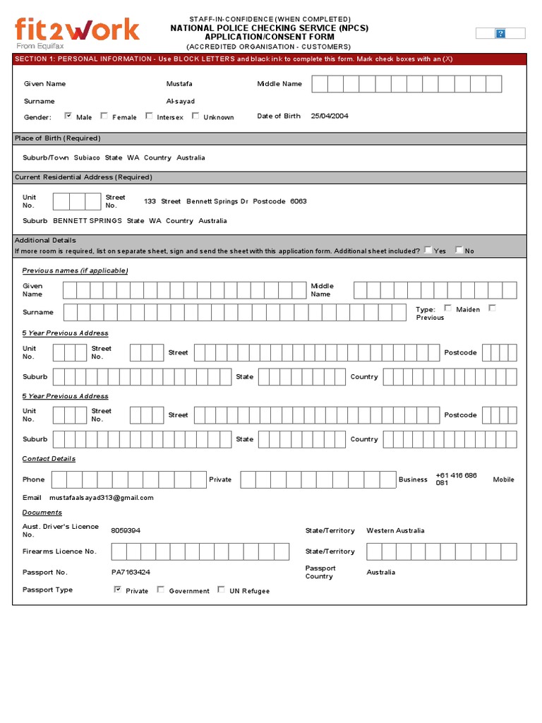 ConsentForm PDF | PDF | Identity Document | Criminal Record