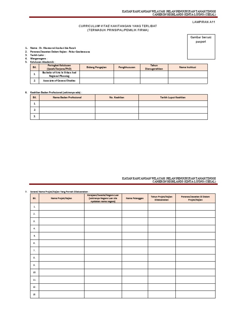 CONTOH FORMAT CV.doc | PDF