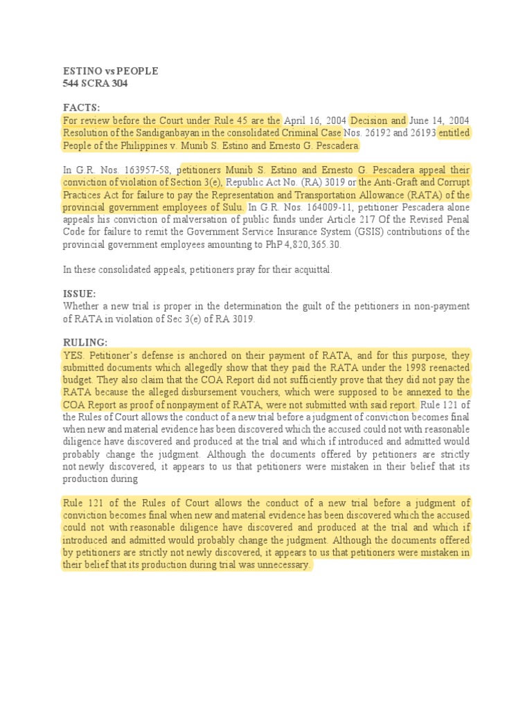 #1 584 SCRA 304 - DAYAWON - ESTINO Vs PEOPLE | PDF | Judgment (Law ...