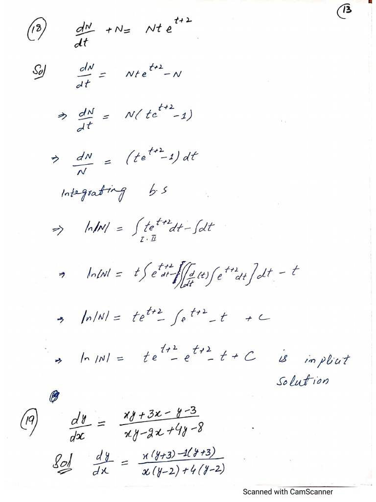 Diff Eqn Ex No 3.4 | PDF