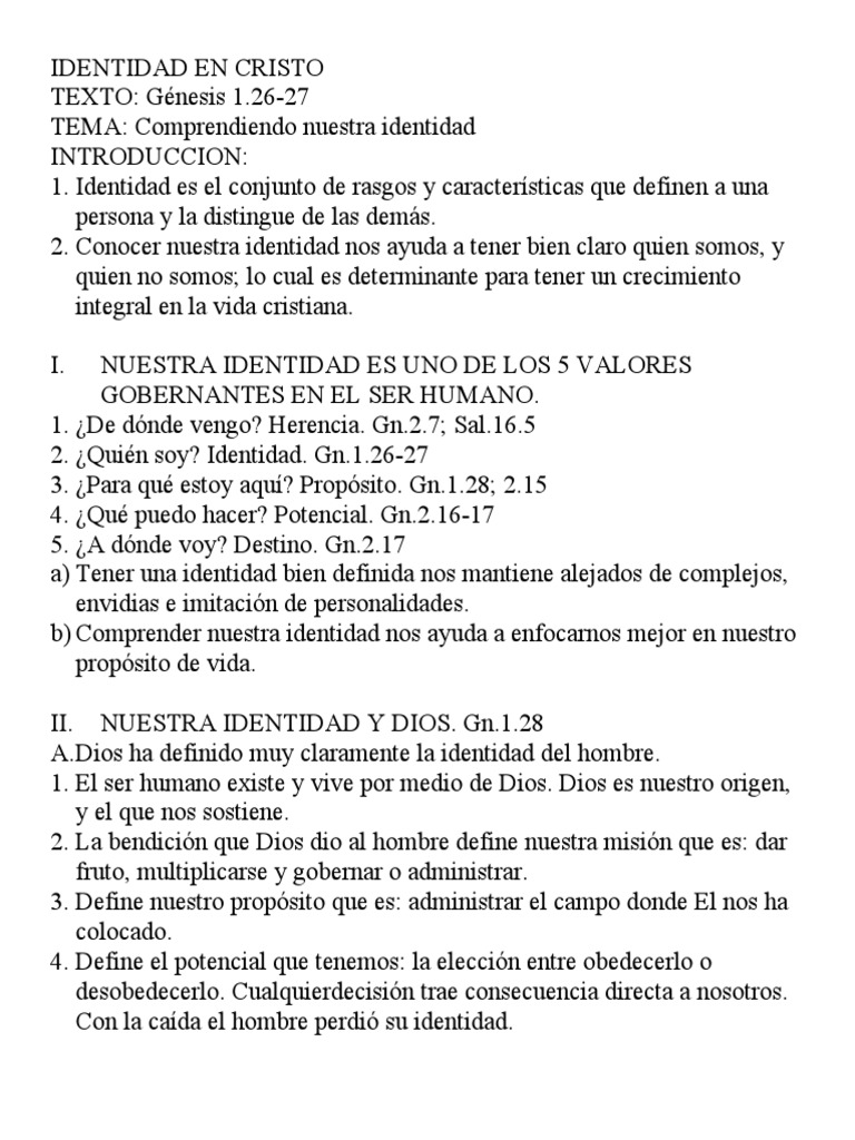 Identidad en Cristo | PDF | Jesús | Cristo (título)