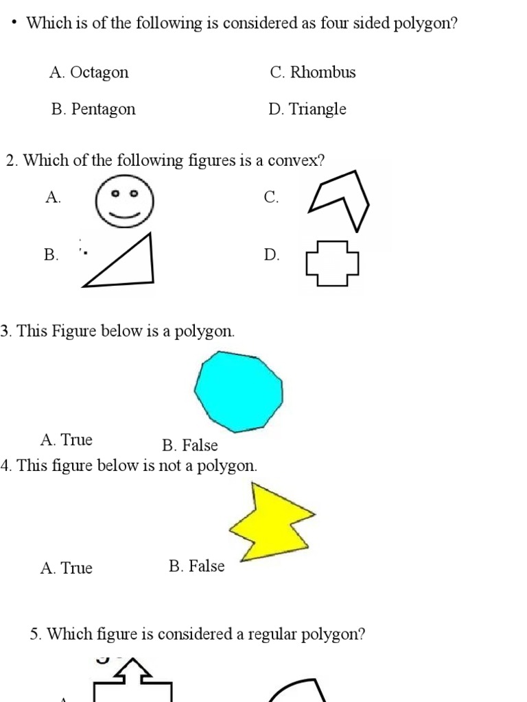 Which Is of The Following Is Considered As Four Sided Polygon | PDF