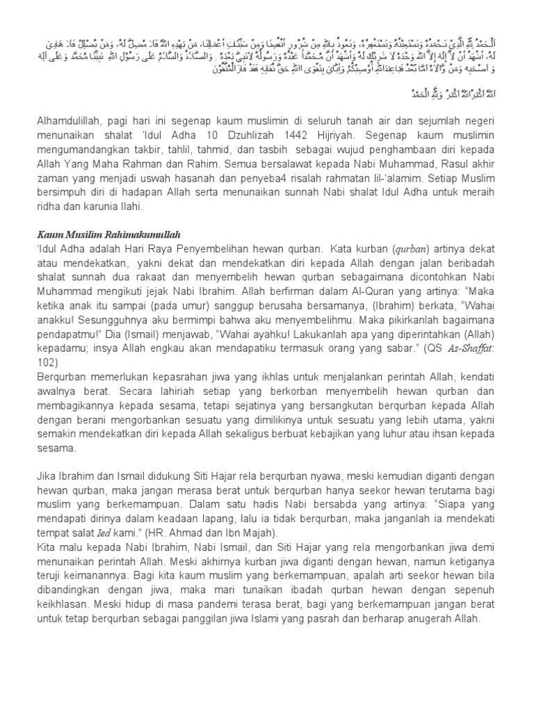 Makna dan Pentingnya Qurban di Idul Adha | PDF