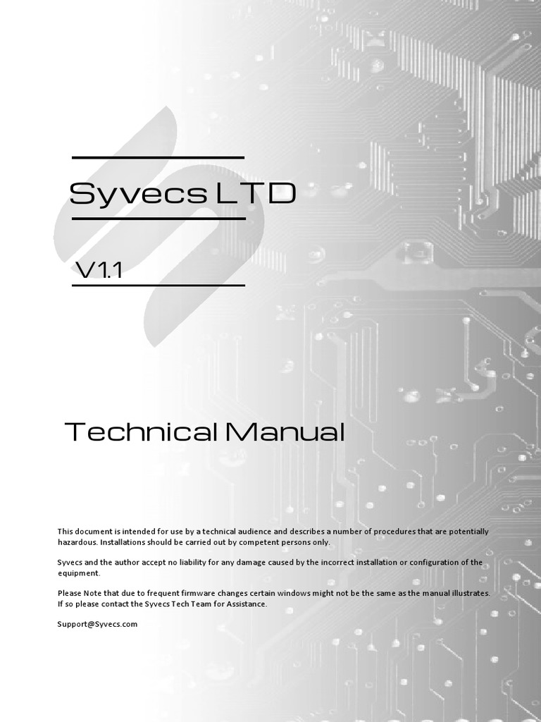 Syvecs Manual V1.1 | PDF | Microsoft Windows | Menu (Computing)