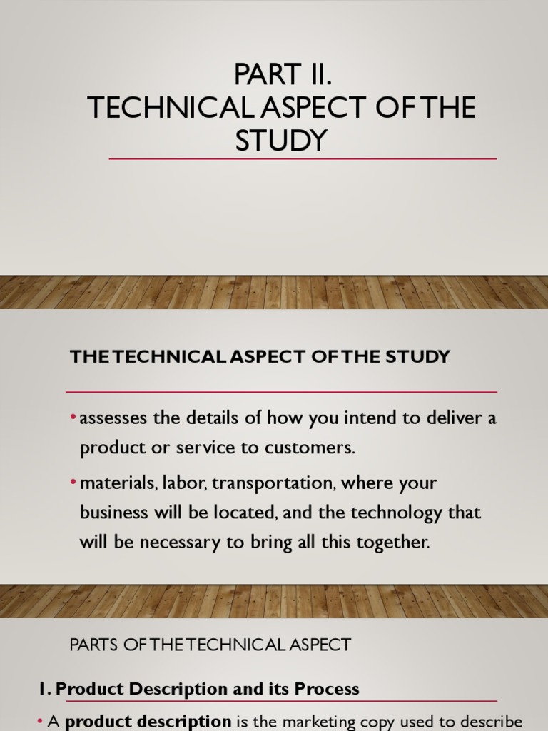 Technical Aspect of The Study | PDF | Marketing | Economies