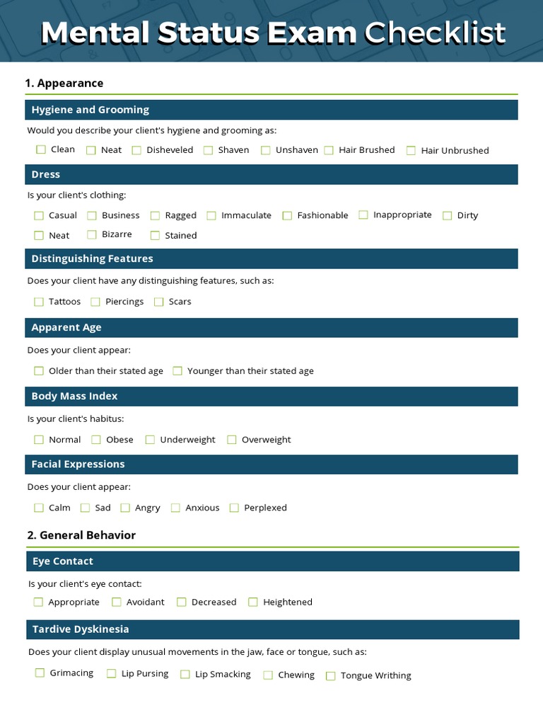A Comprehensive Analysis of a Client's Mental Status: Appearance ...