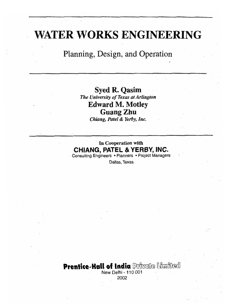 Water Works Engineering Planning, Design, and Operation by Syed R ...