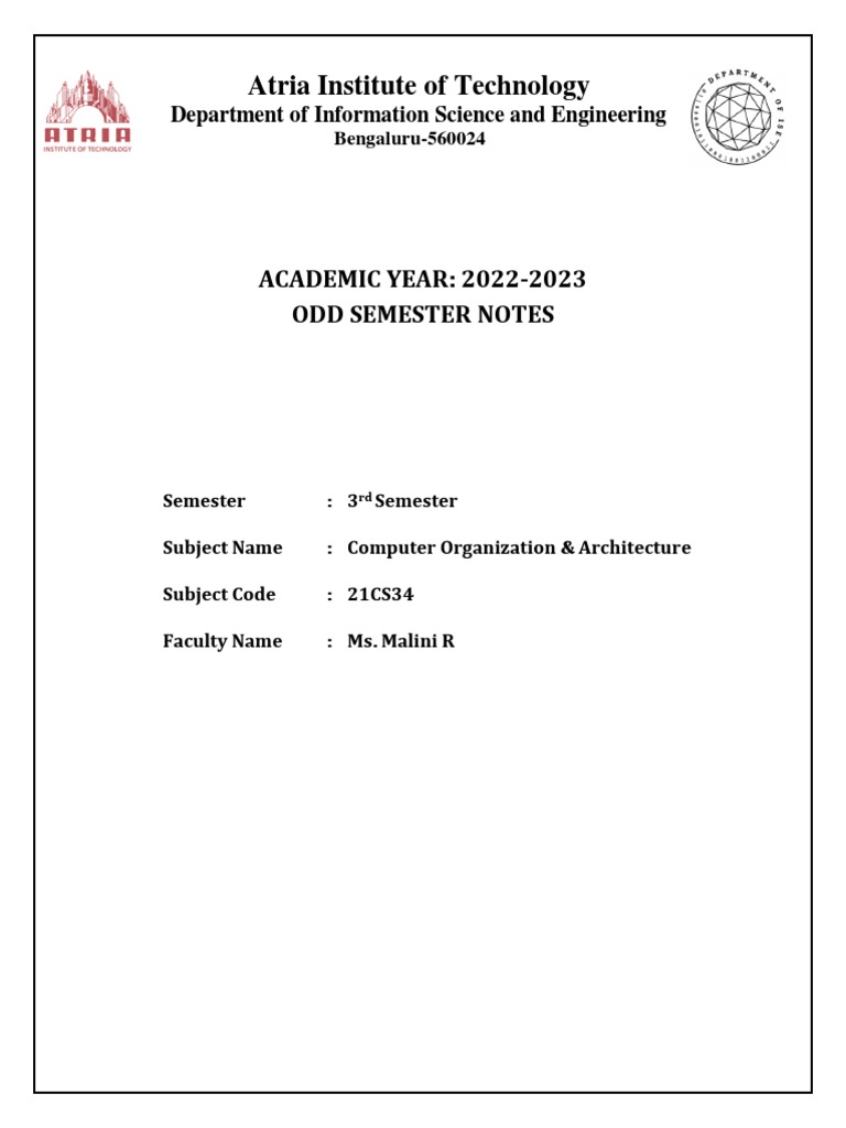 CO & A All Modules Notes 21CS34 PDF | PDF | Assembly Language | Central ...