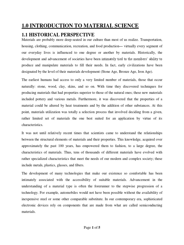 LESSON 1-INTRODUCTION TO MATERIAL SCIENCE | PDF | Materials Science ...