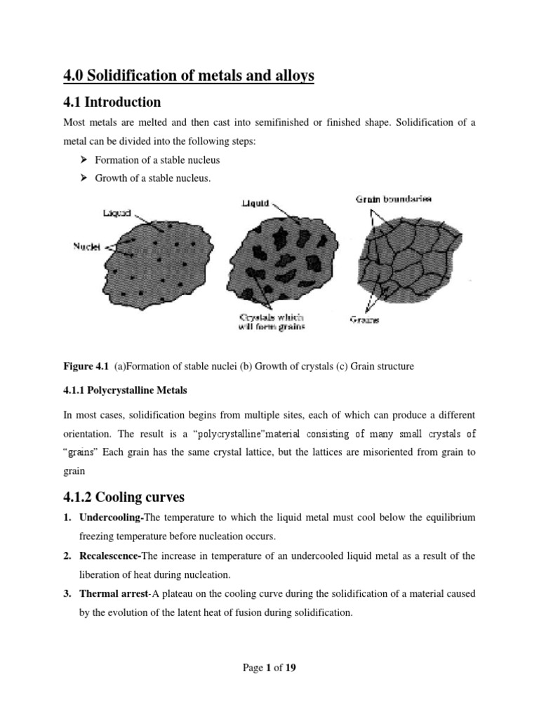 Understanding Metal Solidification Processes | PDF | Freezing | Alloy