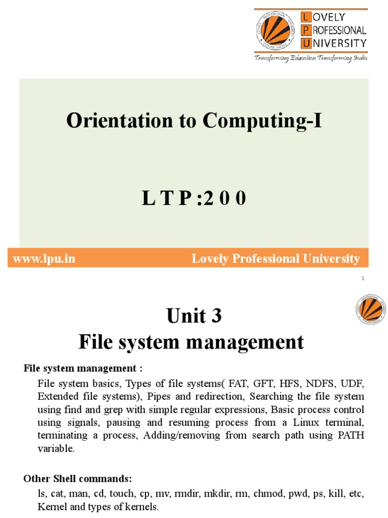 CSE-111-04-Unit 3 | PDF | File System | Kernel (Operating System)