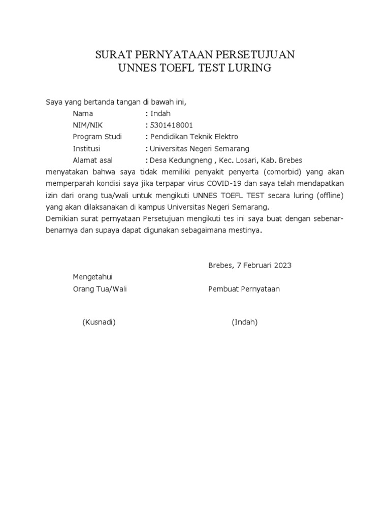 Indah_Surat ijin orang tua.docx | PDF Indah_Surat ijin orang tua.docx | PDF