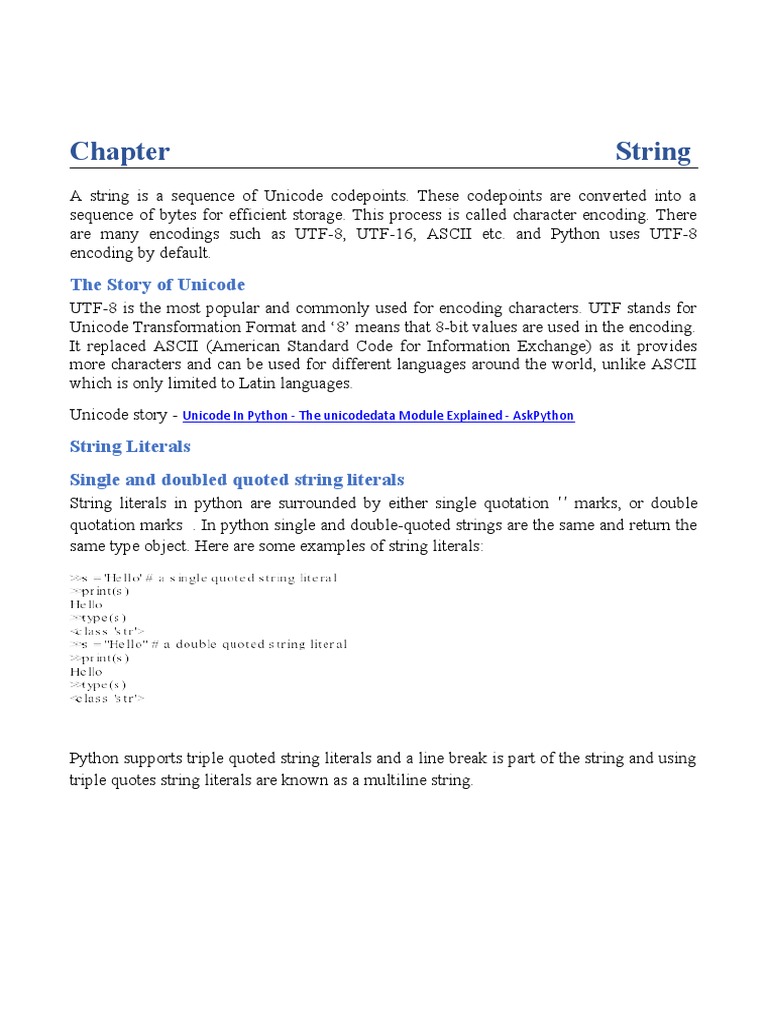 Python String Formatting Techniques | PDF | String (Computer Science) | Character Encoding