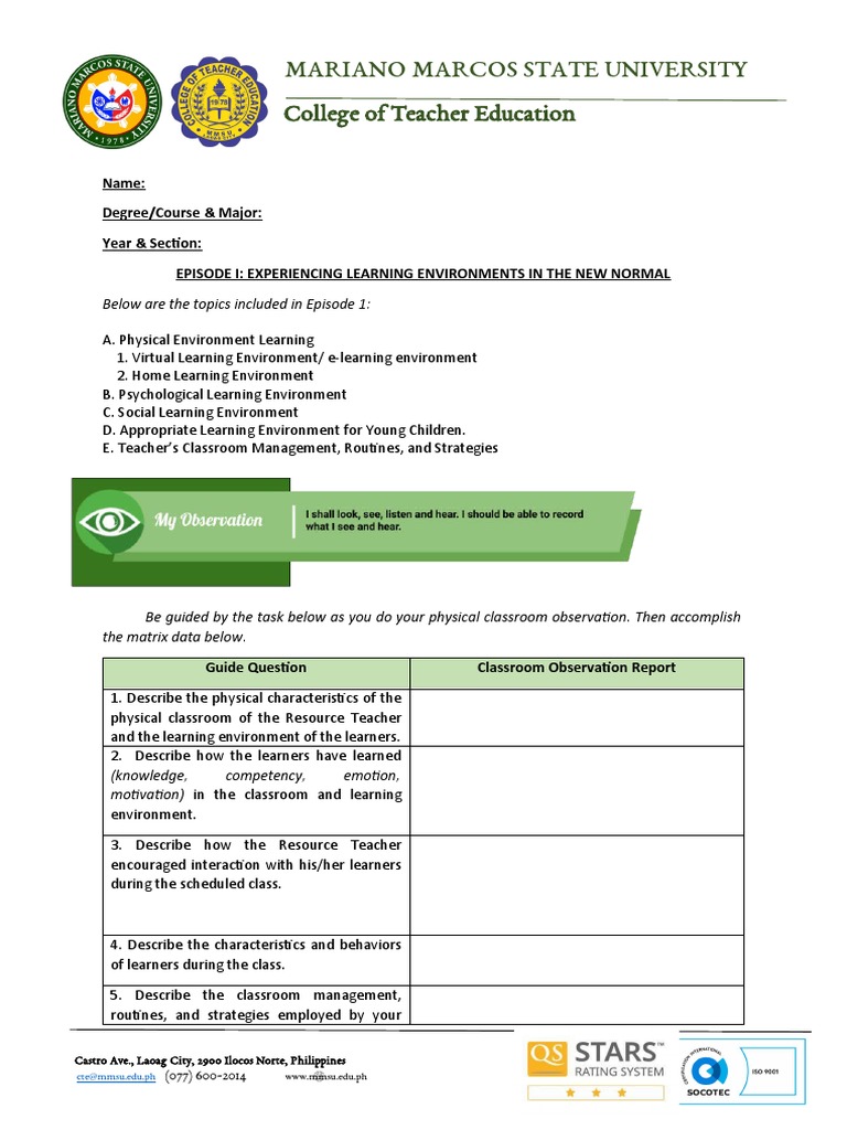 Episode 1 | PDF | Learning | Teachers