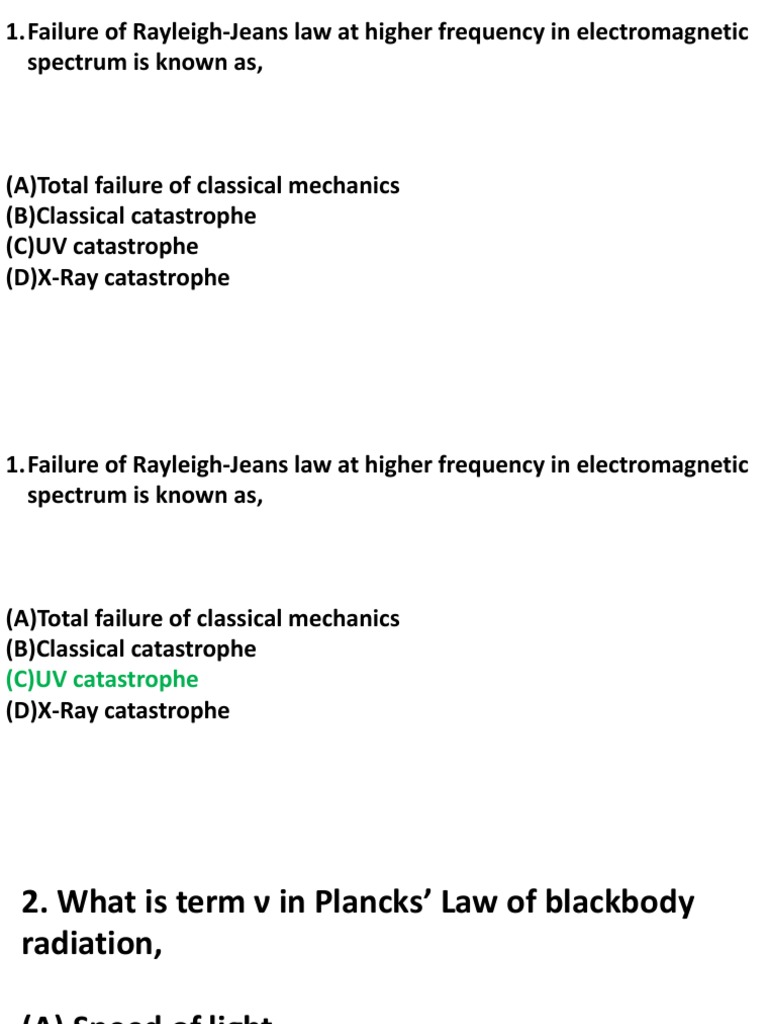 MCQ Unit IV Phy110 | PDF | Photoelectric Effect | Hamiltonian (Quantum Mechanics)